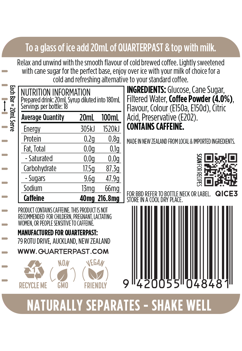 Iced Coffee - Original 360mL – QUARTERPAST AU